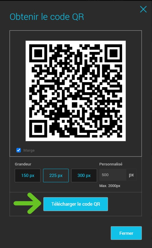 Partager ses pages | Générer un code QR - Cyberimpact